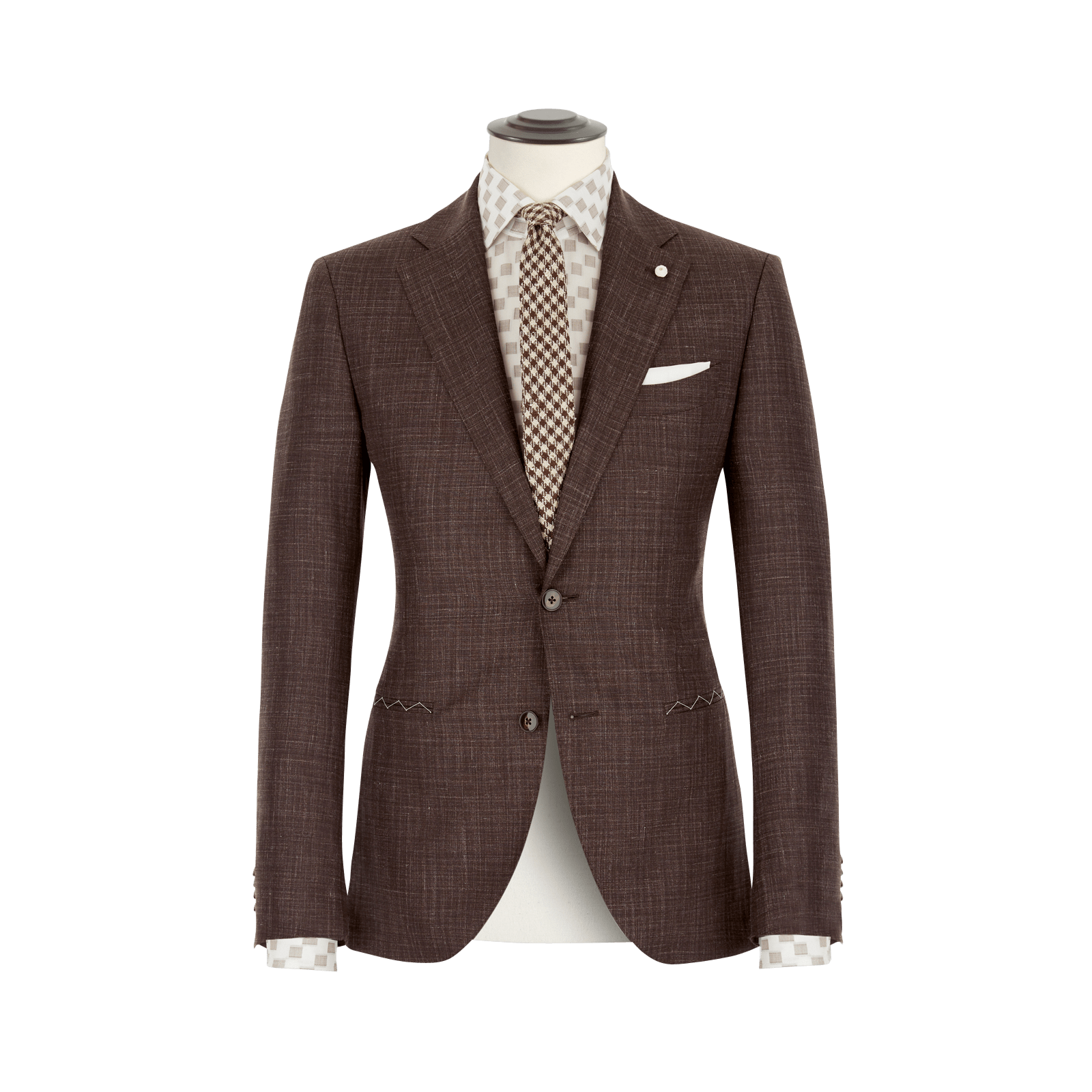 Buy Brown Slub Suit In Wool Silk Linen Online | Tailor On The Road